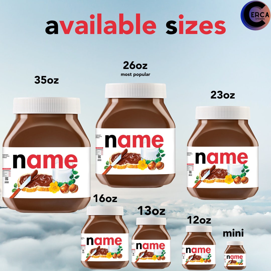 Custom Nutella Label - Free Shipping - Personalized Stickers for Jars ...