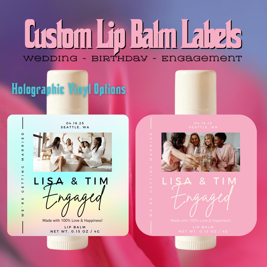 Lip Balm Custom Lip Balm Labels Custom Lip Gloss Modern Wedding Favor ...
