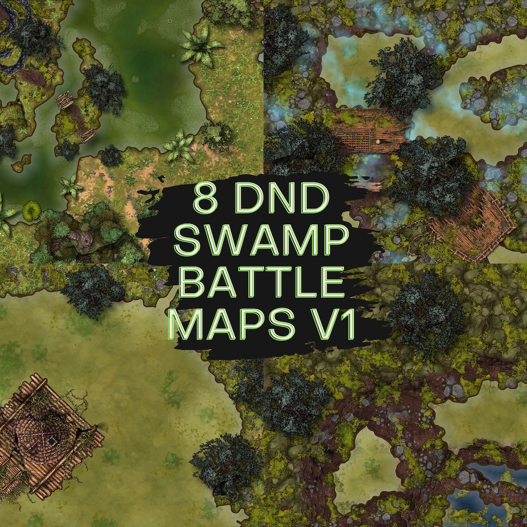 DND Swamp Battle Maps Bundle, Dungeons, Dragons, Roll20 Maps, Foundry VTT, Digital Battlemaps ...