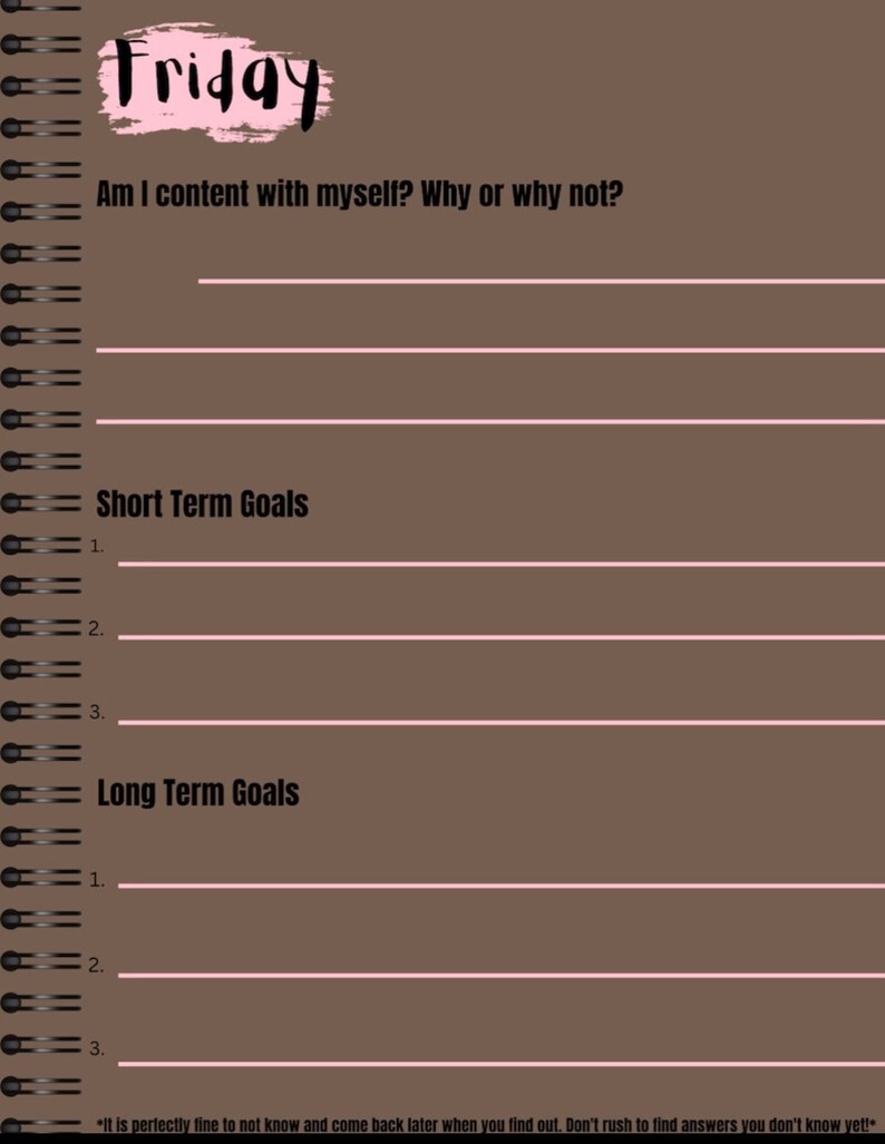 Daily Diary, Instant Download, Productivity Diary, Printable Diary - Etsy