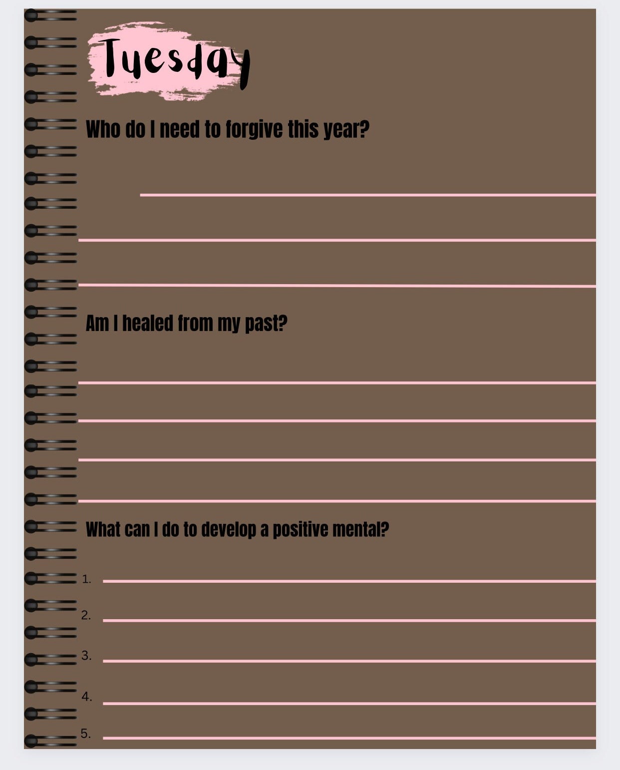 Daily Diary, Instant Download, Productivity Diary, Printable Diary - Etsy