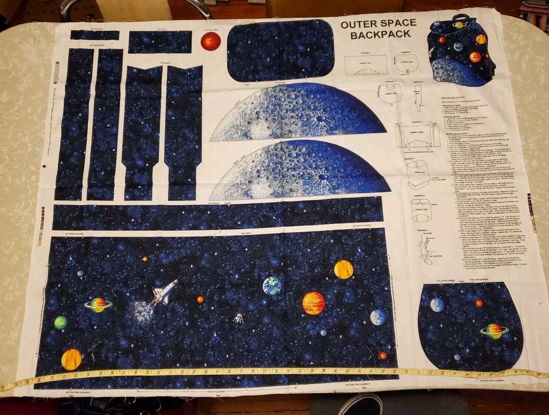 Outer Space Backpack Fabric Panel Pattern by Cranston Village Designs ...