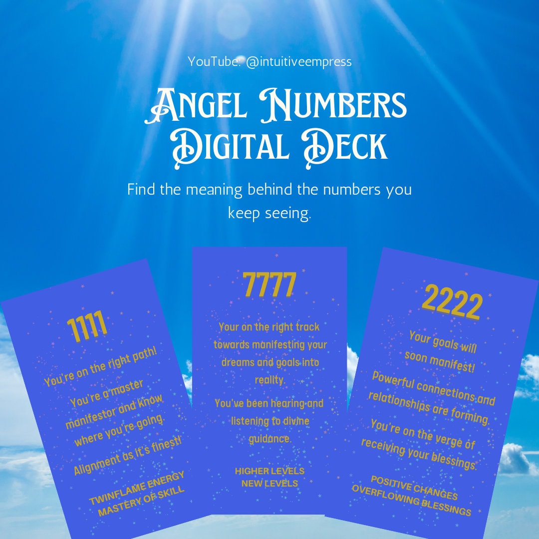 Printable Angel Numbers Deck - Etsy