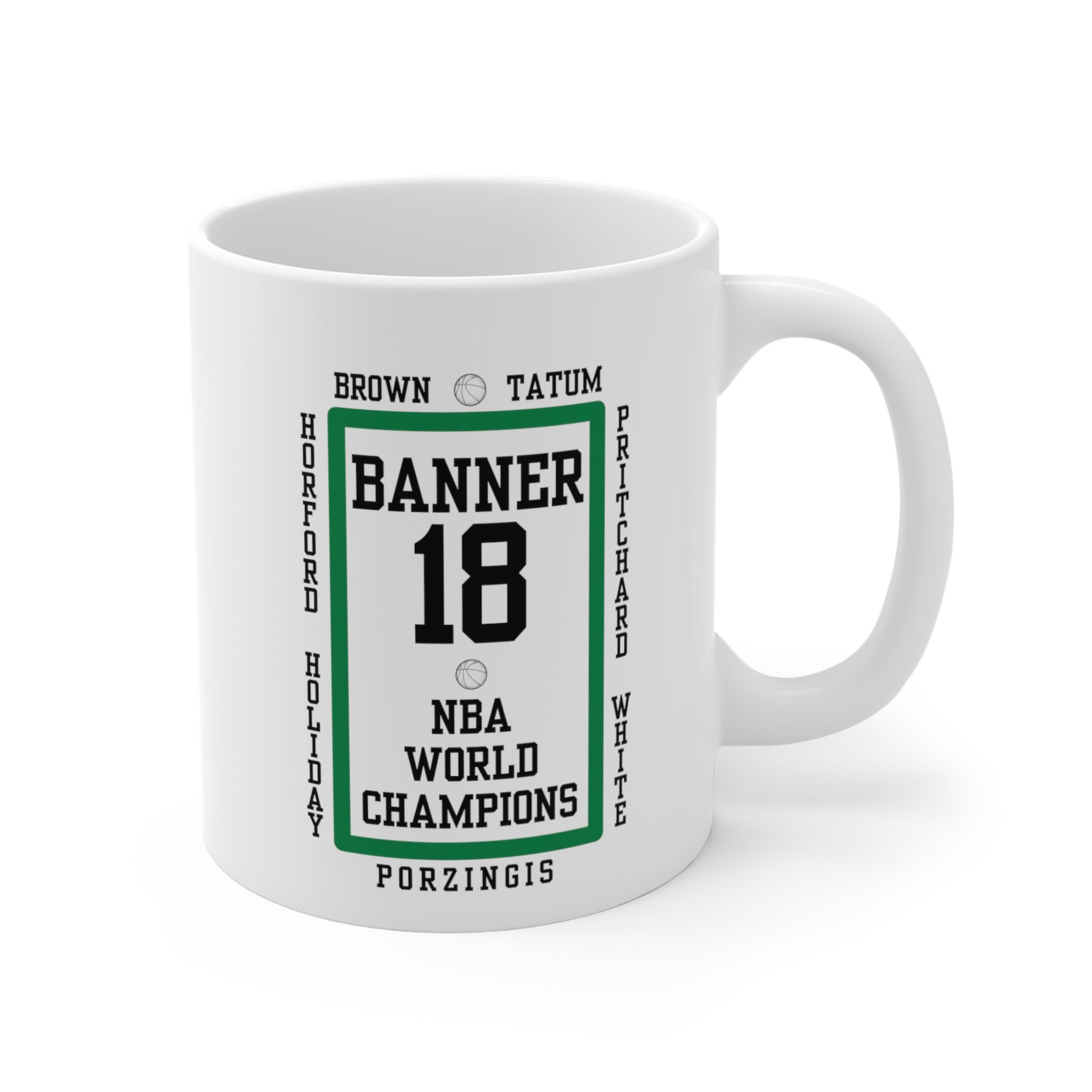 Boston Celtics Fan Mug Celtics 18 Banner NBA Finals Champions Starting ...