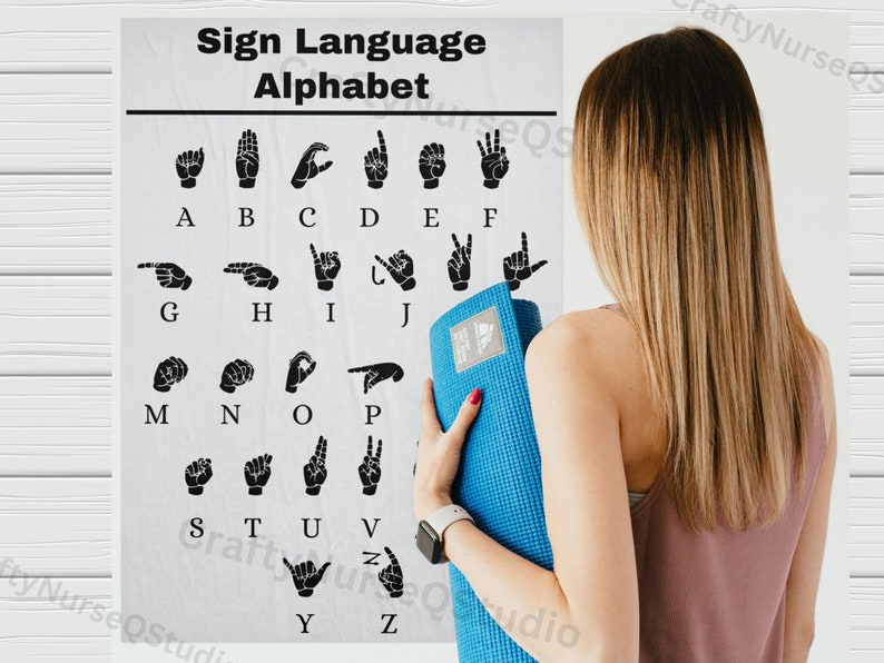 Asl Alphabet Poster, Asl Classroom, Asl Letters for Teacher Gift, Asl ...