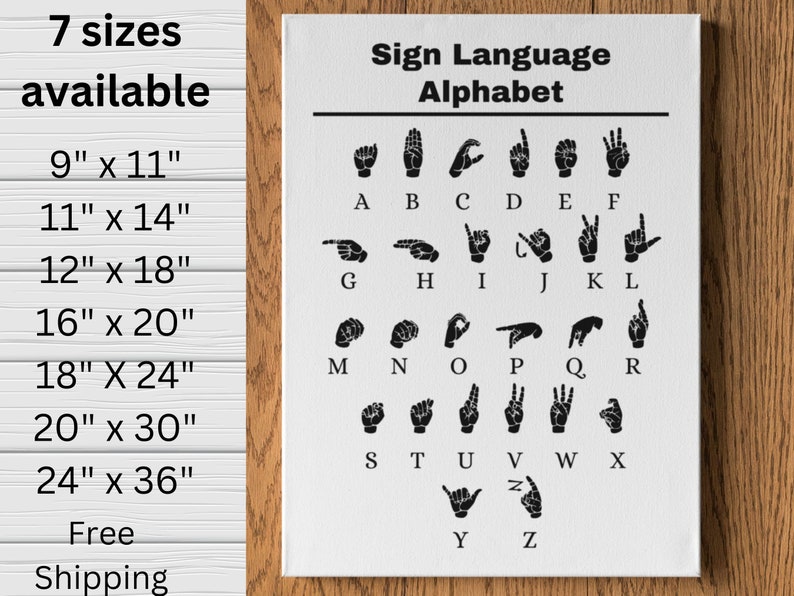 Asl Alphabet Poster, Asl Classroom, Asl Letters for Teacher Gift, Asl ...