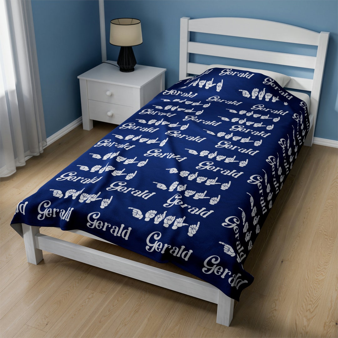 Asl Gifts for Men, Plush Asl Name Blanket, Personalized Throw American ...