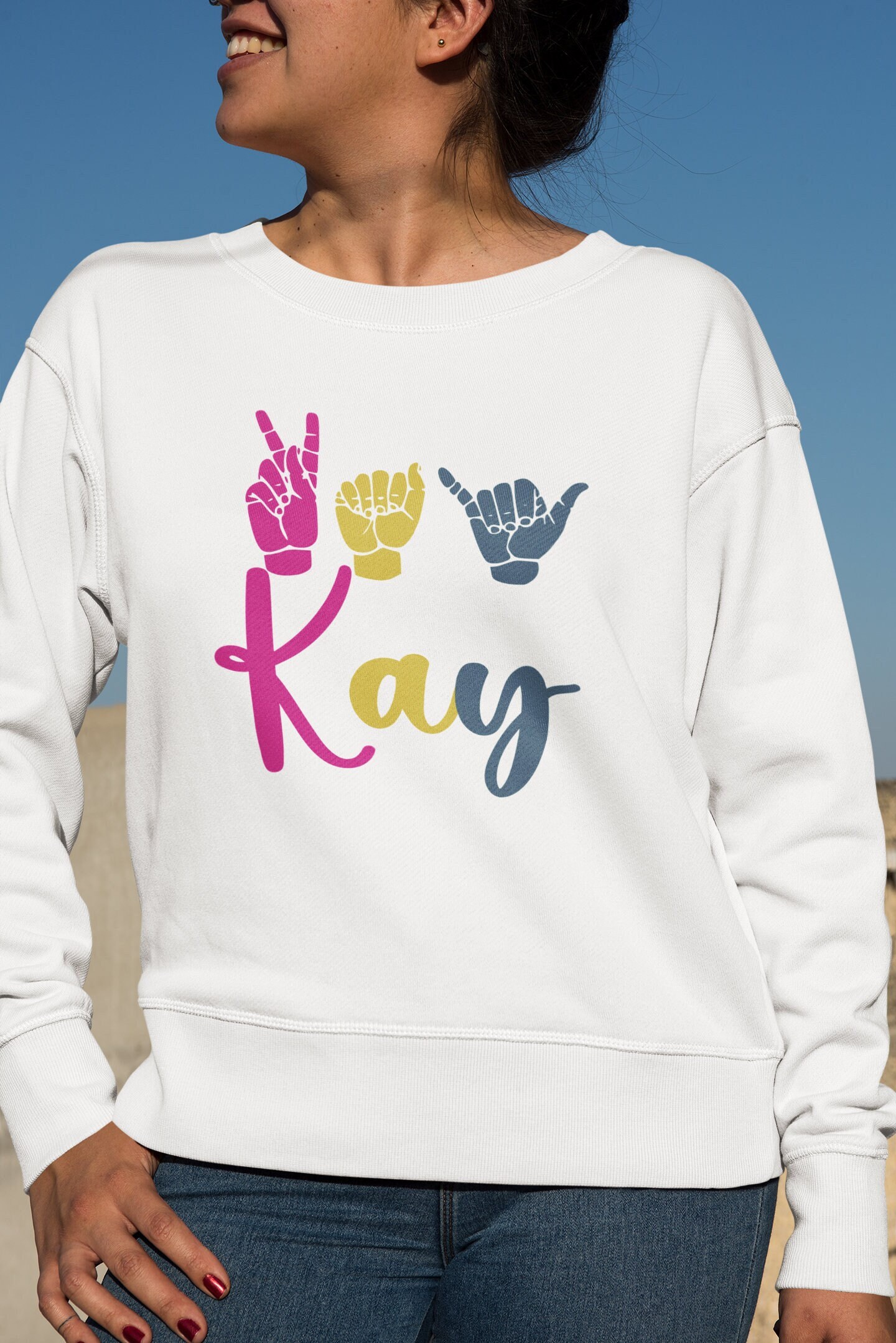 Asl Custom Name Shirt, Asl Sweatshirt, Custom Asl Name, Customized Asl ...