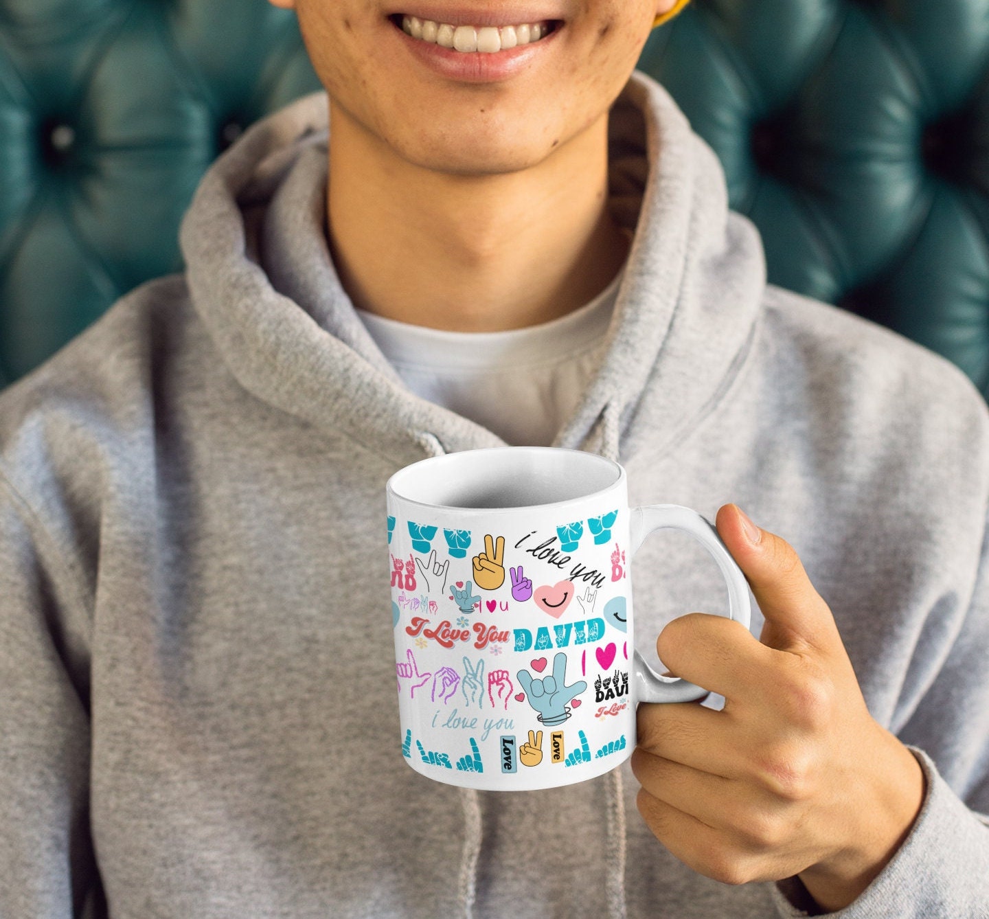 Asl Coffee Mug, Asl Coffee Cup for Dad, Asl Name Personalized Gift for ...