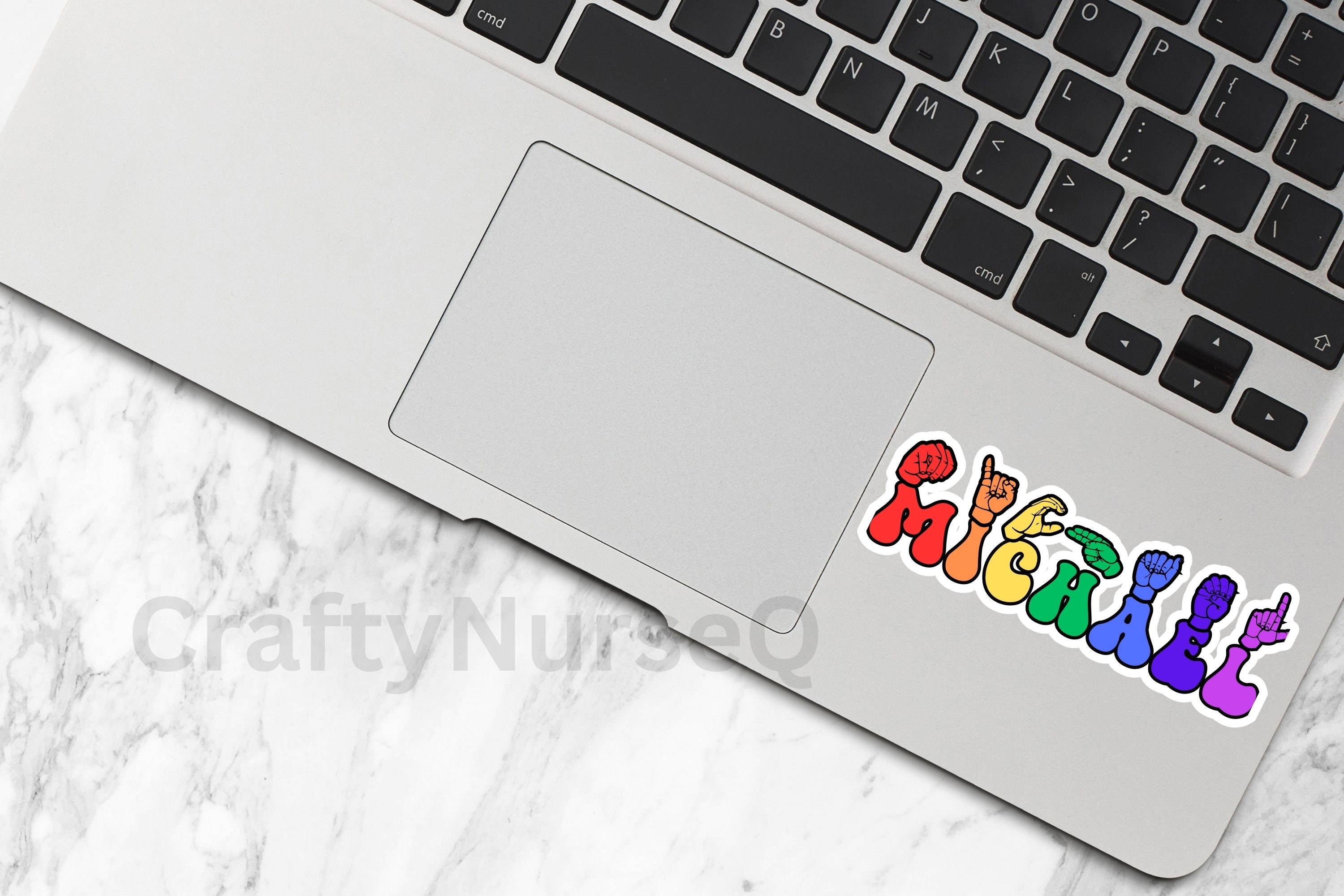 Asl Name Stickers With Primary Colors, Custom Sign Language Teacher ...