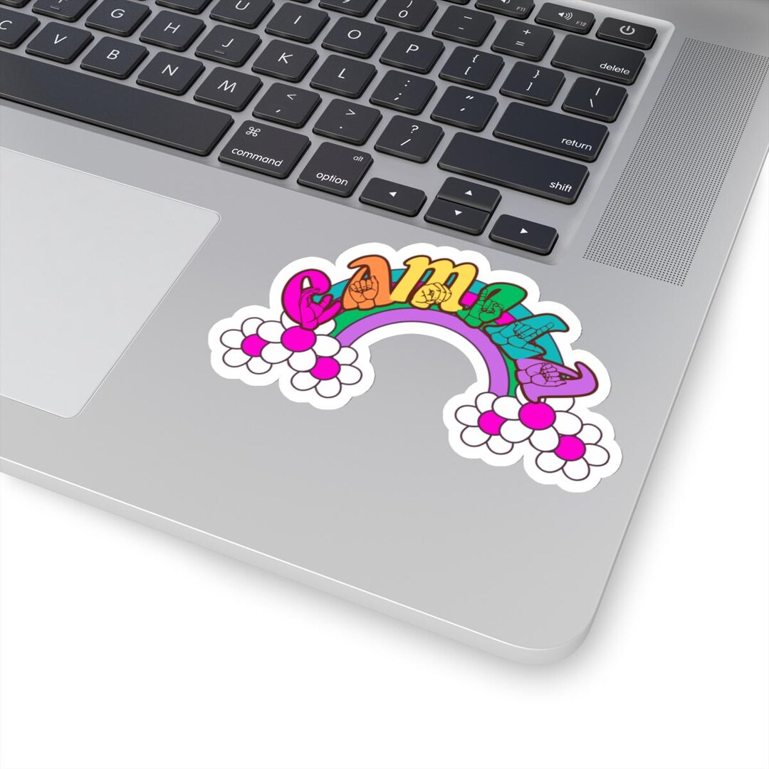 ASL Handpselled Sticker, Custom Sign Language Personalized Laptop ...