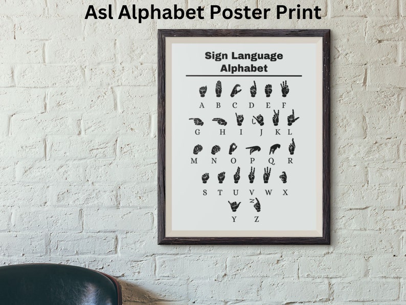 Asl Alphabet Poster Asl Classroom Asl Letters for Teacher - Etsy