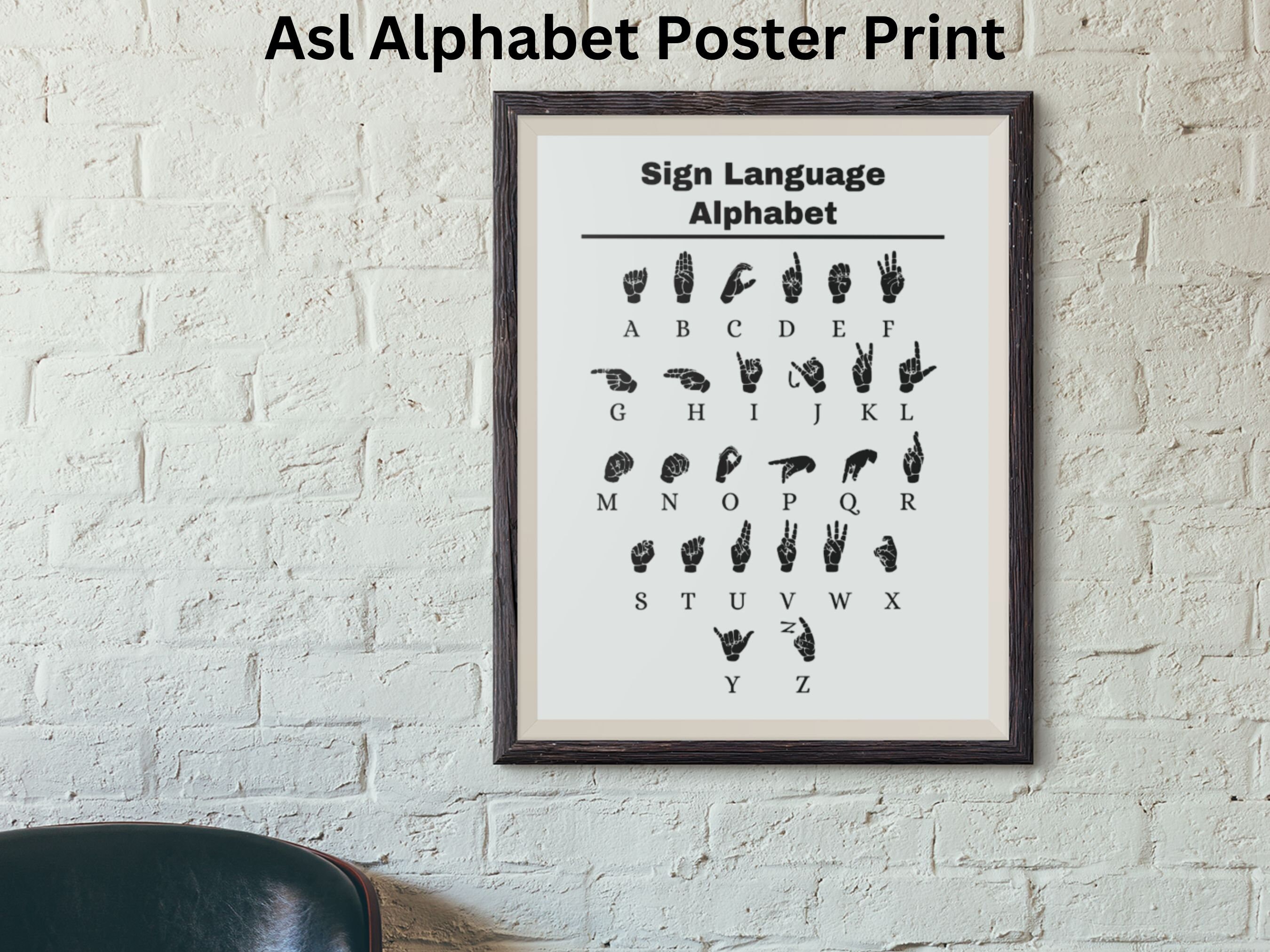 Asl Alphabet Poster, Asl Classroom, Asl Letters for Teacher Gift, Asl ...