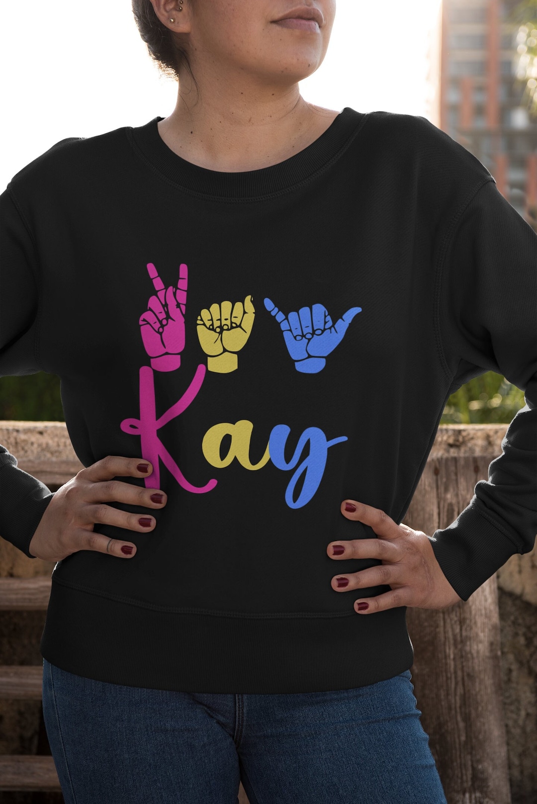 Asl Custom Name Shirt, Asl Sweatshirt, Custom Asl Name, Customized Asl ...