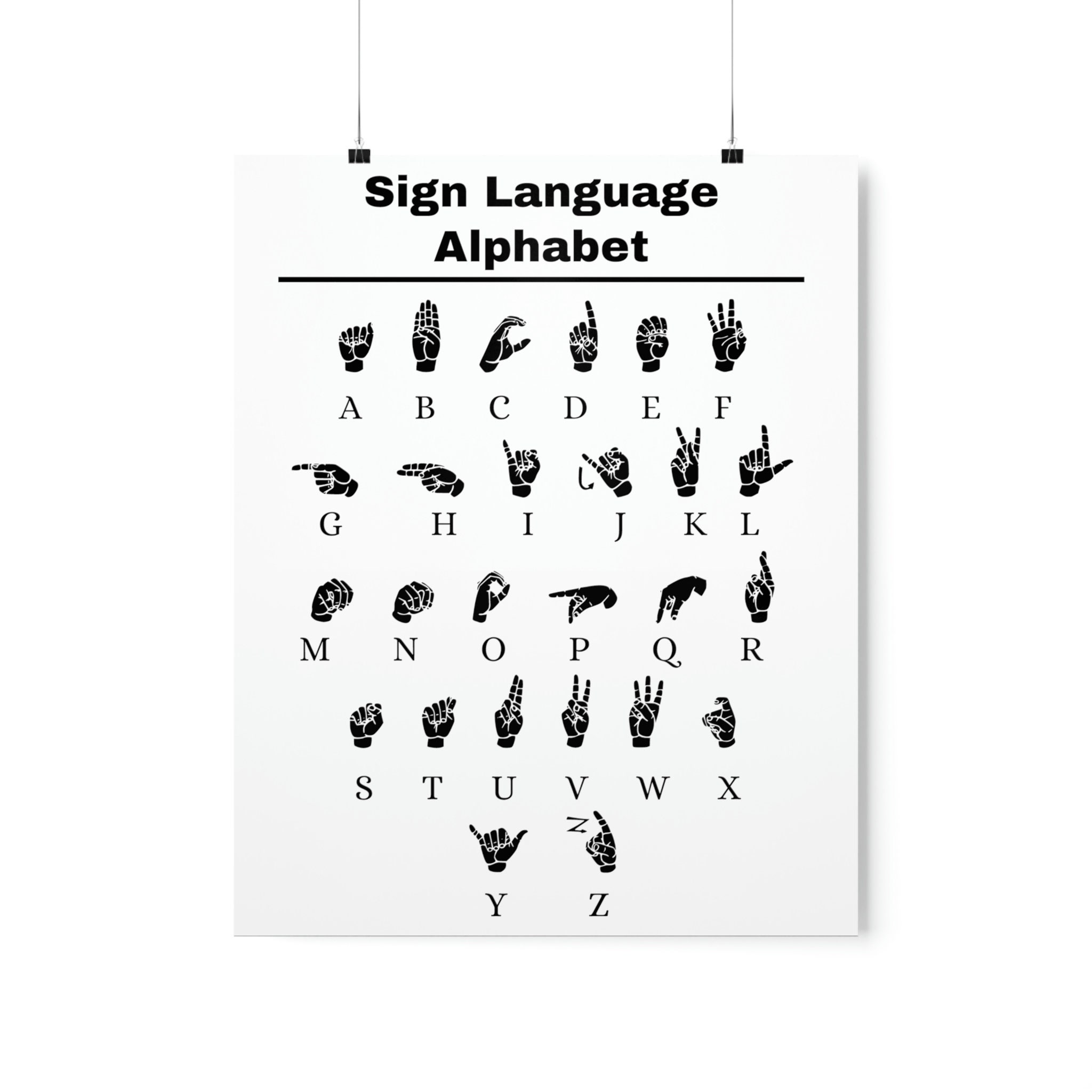 Asl Alphabet Poster, Asl Classroom, Asl Letters for Teacher Gift, Asl ...