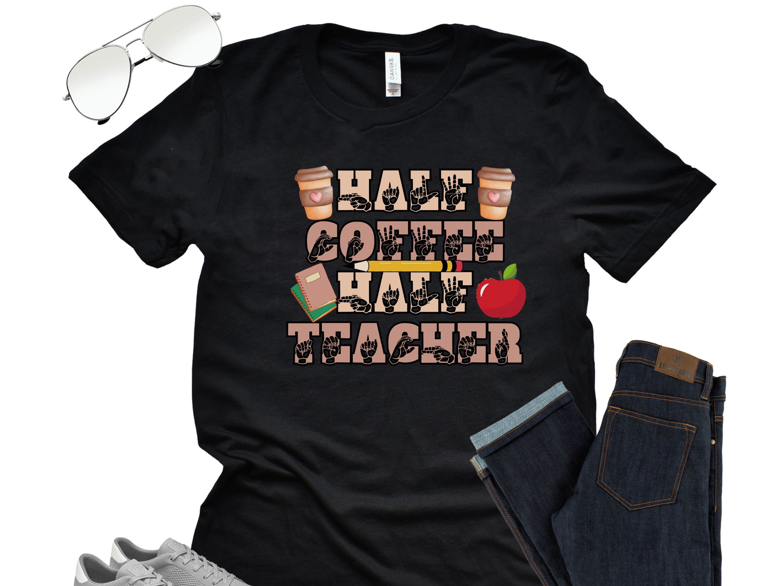 ASL Teacher Shirt, ASL Sign Language Shirt for Women, Asl Coffee Shirt ...