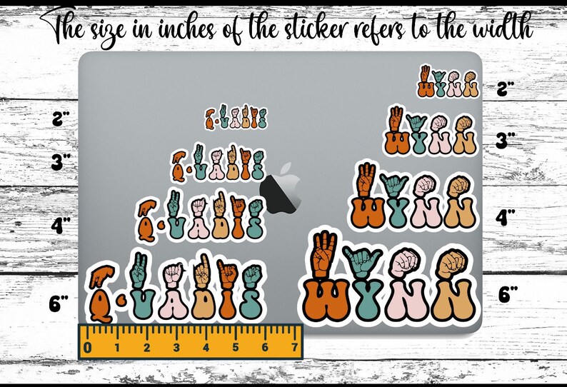 Asl Name Stickers, Custom Sign Language Handspelled Decal, Personalized ...