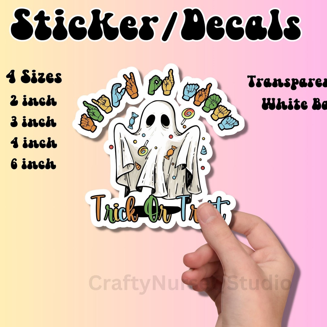ASL Sticker Halloween, Ghost Asl Halloween Stickers, Asl Laptop Sticker ...