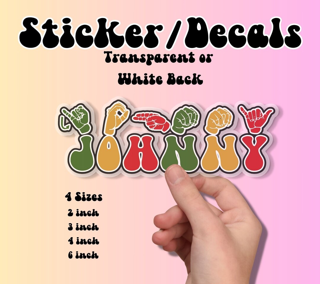 Asl Stickers Custom Name, Gift for Mom, Christmas Water Bottle Decal ...