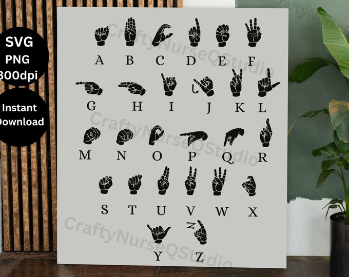 ASL Alphabet T 783-A224 Stencil - Etsy