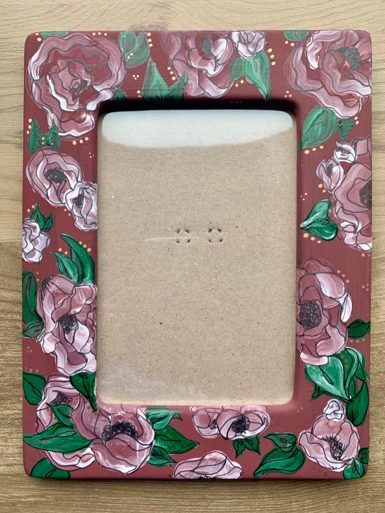 Hand-painted Floral Frame - Etsy