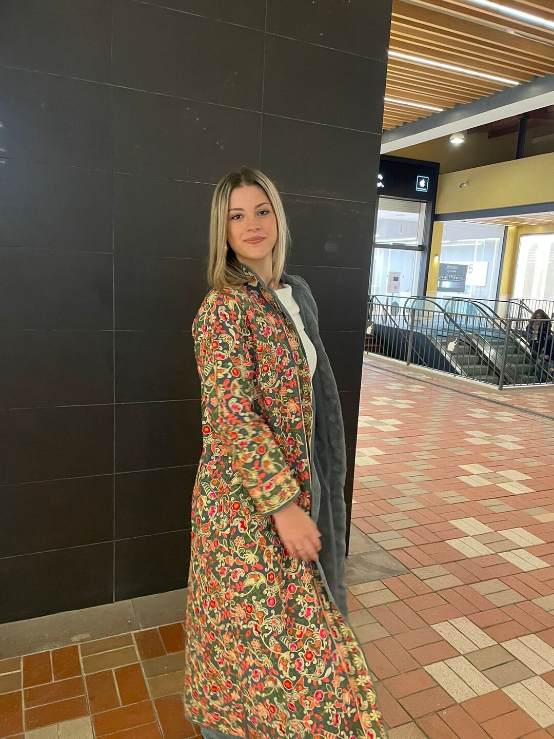 Long Vintage Silk Kimono, Red, Hand Embroidered, Boho Coat, India, Coat ...