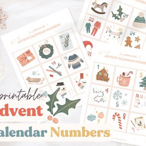 Advent Calendar Numbers, DIY Advent Calendar, Advent Calendar Cards ...