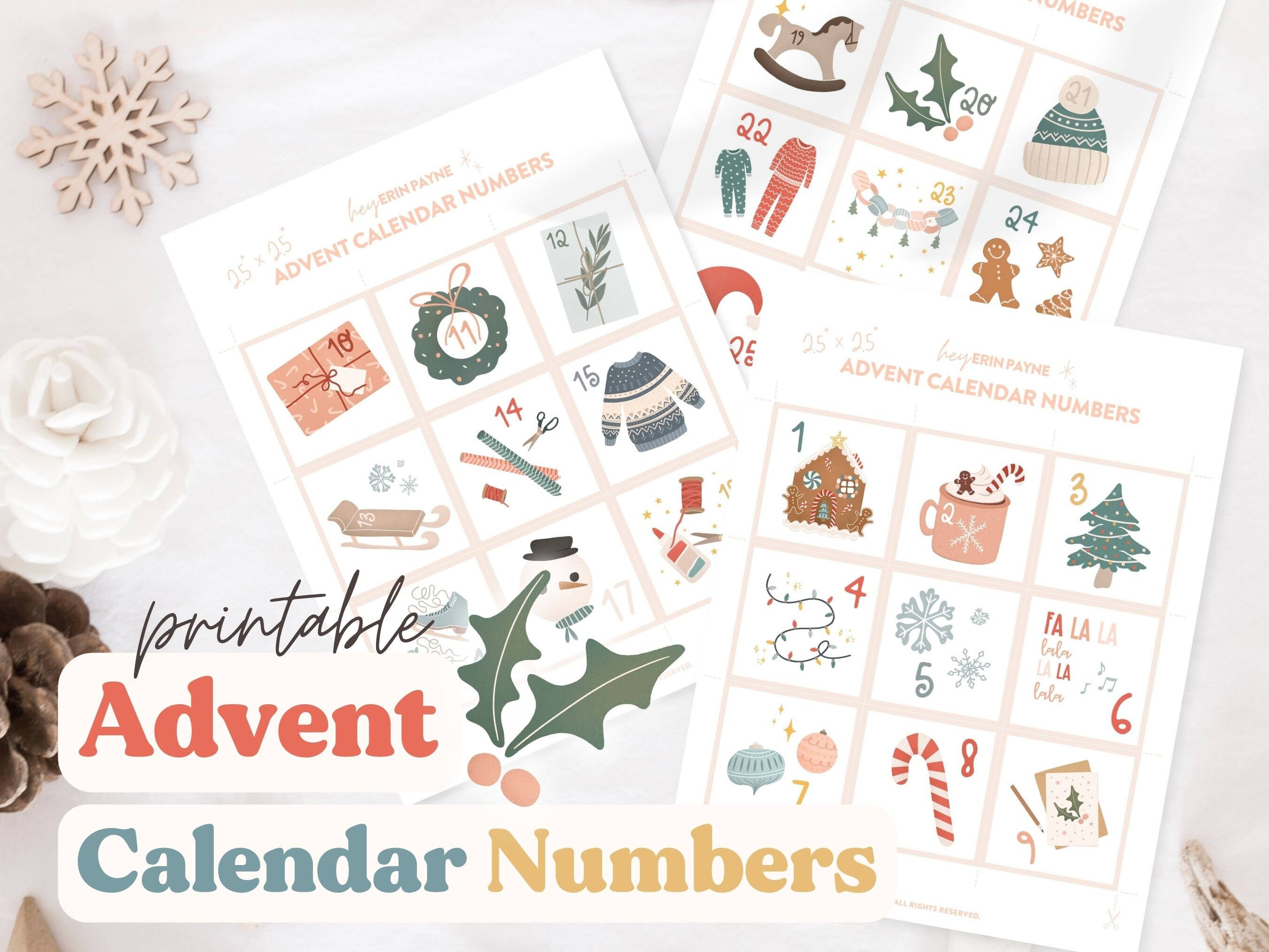 Advent Calendar Numbers, DIY Advent Calendar, Advent Calendar Cards ...