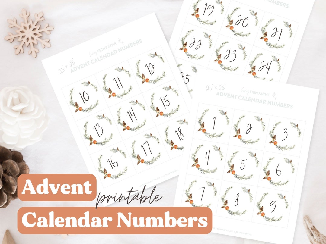 Advent Calendar Numbers, DIY Advent Calendar, Advent Calendar Cards ...