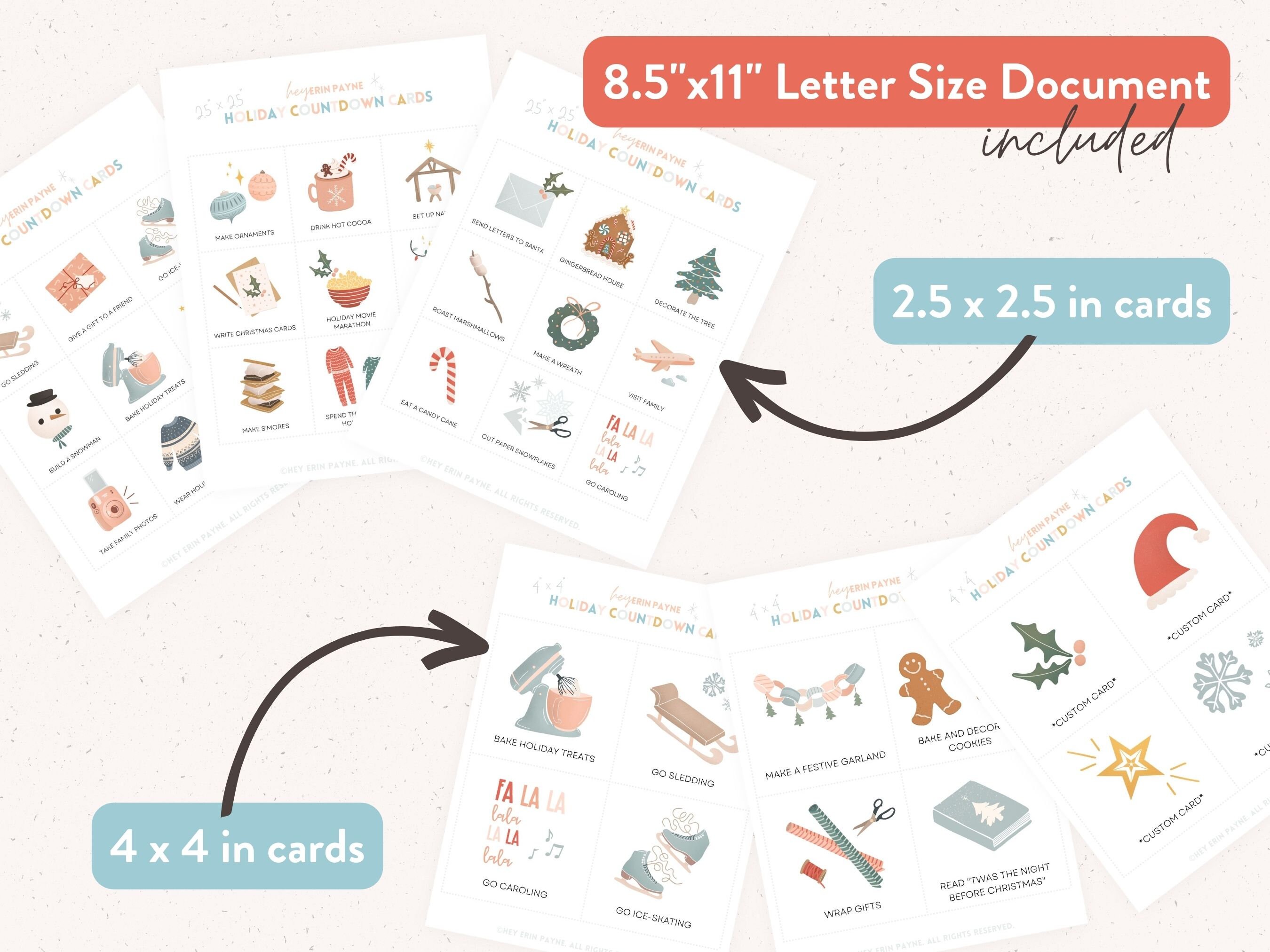 Printable Advent Calendar Cards, Advent Calendar Fillers for Kids ...