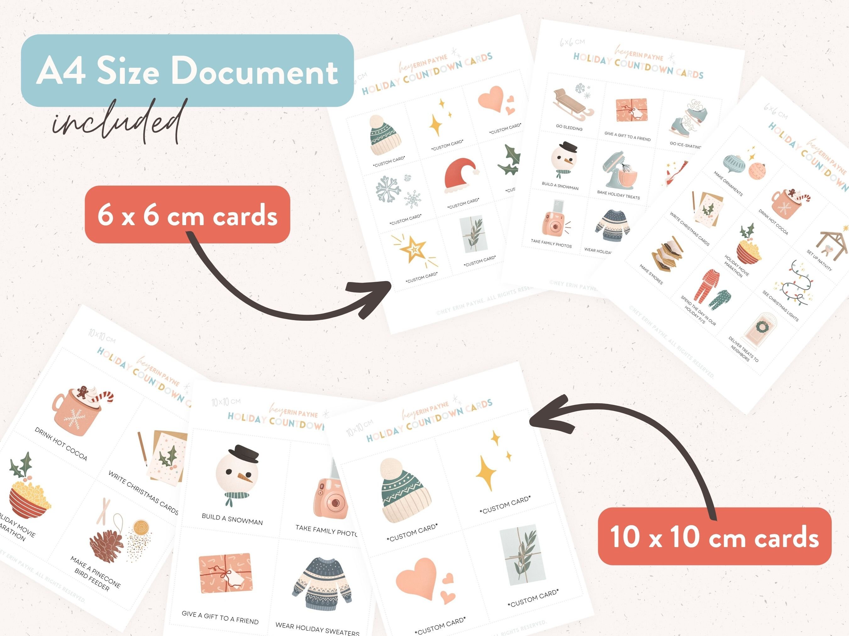 Printable Advent Calendar Cards, Advent Calendar Fillers for Kids ...