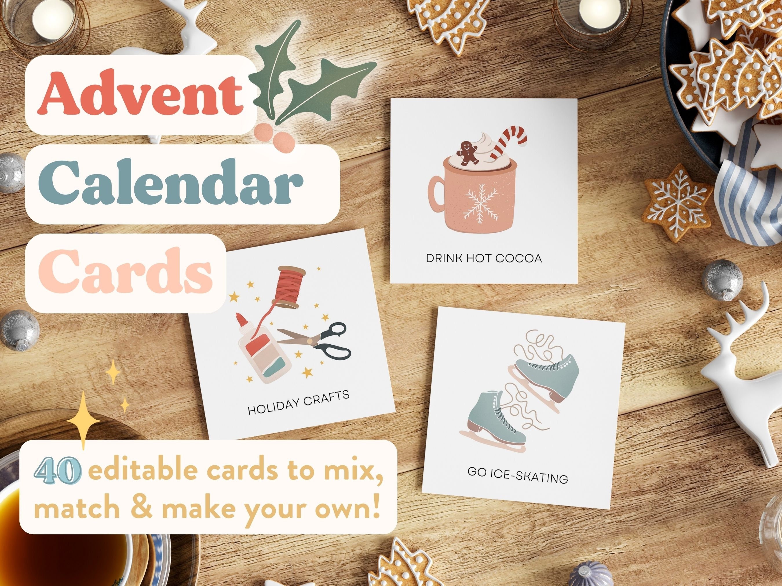 Printable Advent Calendar Cards, Advent Calendar Fillers for Kids ...