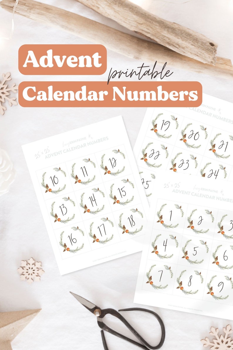 Advent Calendar Numbers, DIY Advent Calendar, Advent Calendar Cards ...