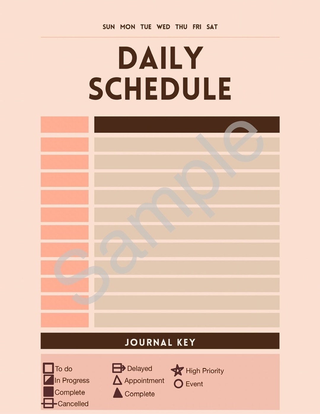 Aesthetic Digital Daily Schedule - Etsy