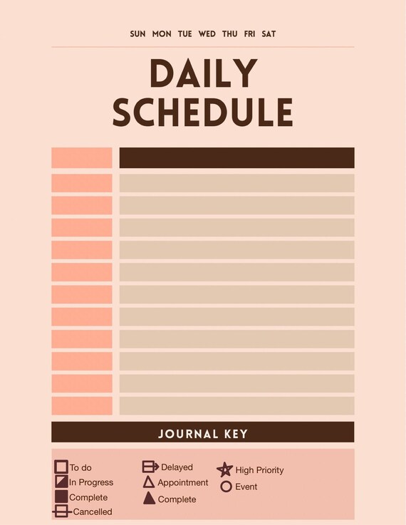 Aesthetic Digital Daily Schedule - Etsy