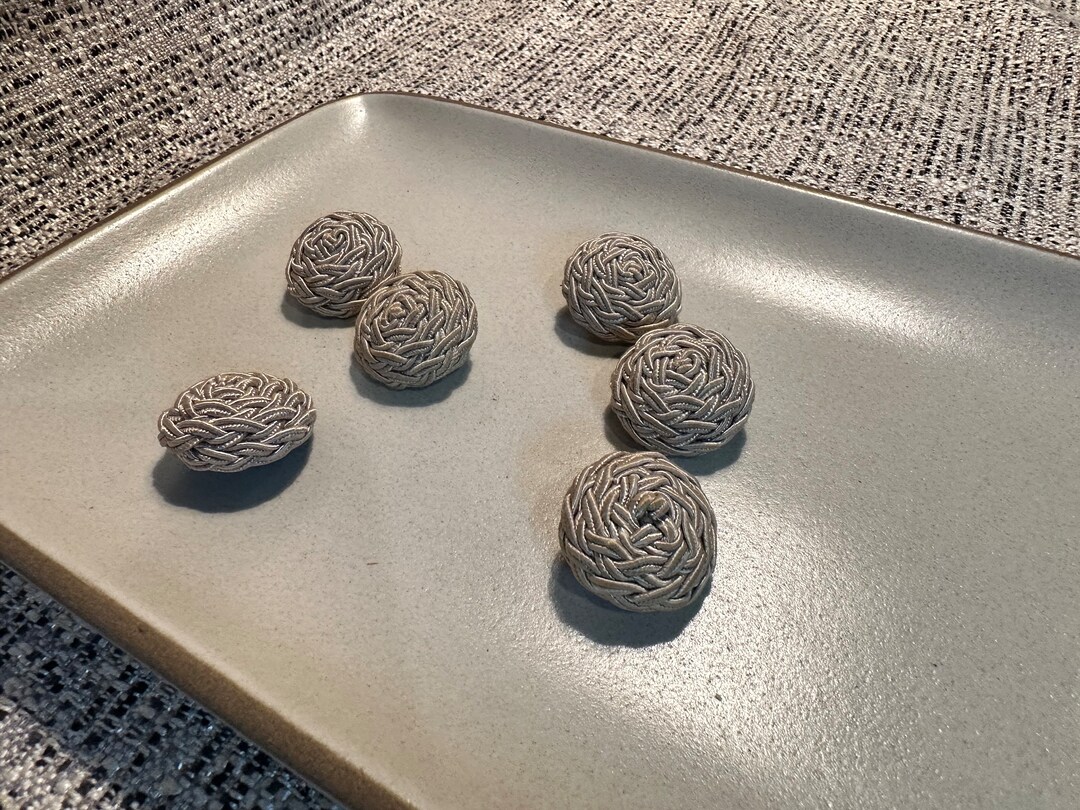 Cloth/ Cord Vintage Set of 6 Buttons - Etsy