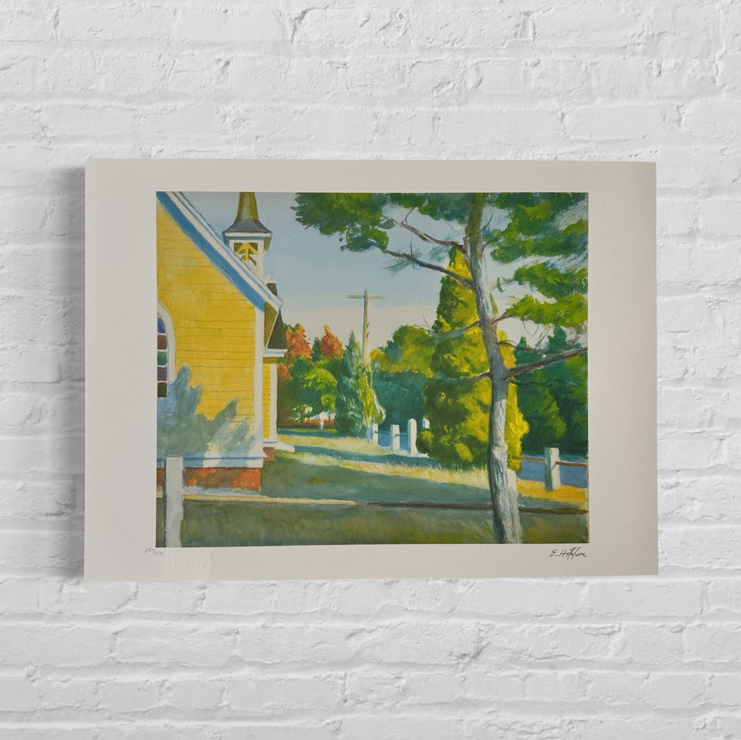 Numbered Edition Edward Hopper Church in Eastham Signed Certificate ...
