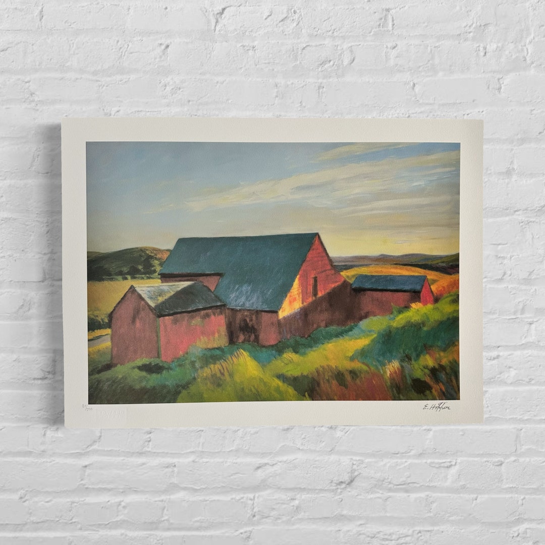 Numbered Edition Edward Hopper Cobb's Barns, South Truro Signed ...
