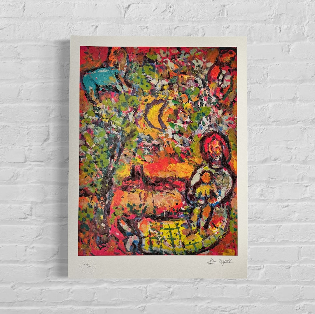 Numbered Edition Marc Chagall Mother and Child Signed Certificate ...