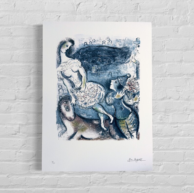Numbered Edition Marc Chagall Circus Signed Certificate Lithograph Etsy