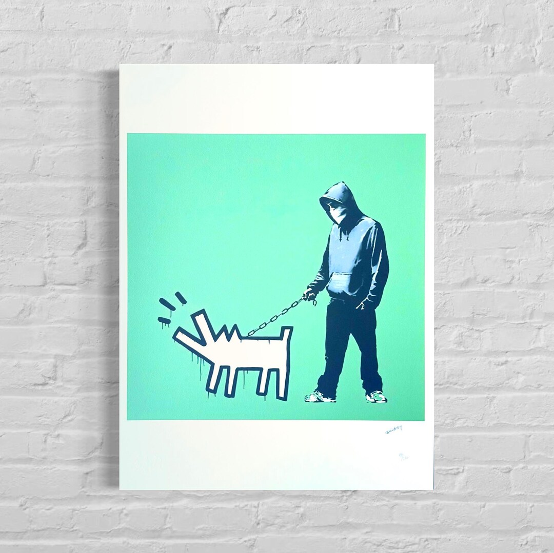 Numbered Edition BANKSY Barking Dog (green) Signed - Certificate - Wall ...