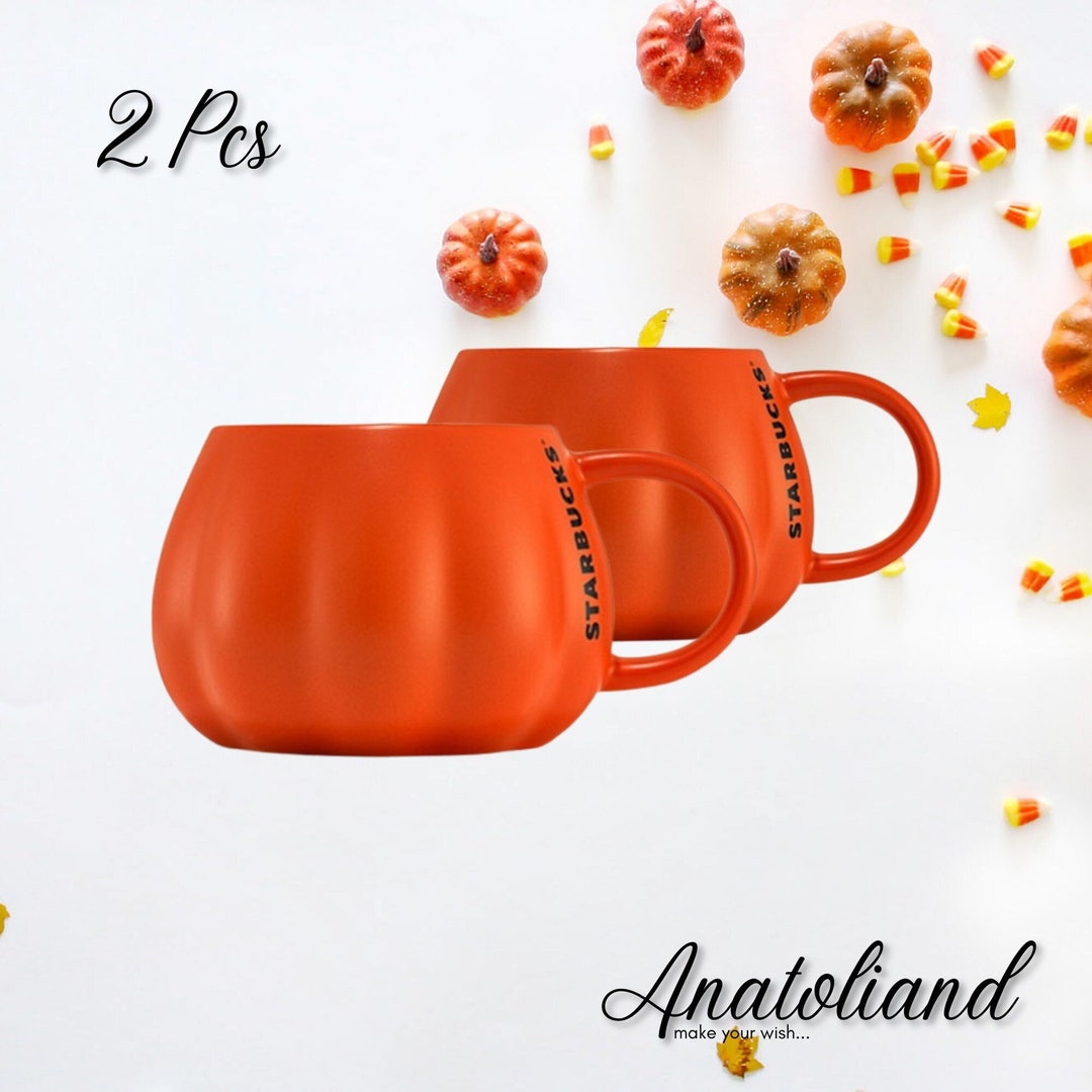 Starbucks® Pumpkin Design Ceramic Mug Cup Orange 355 Ml / - Etsy