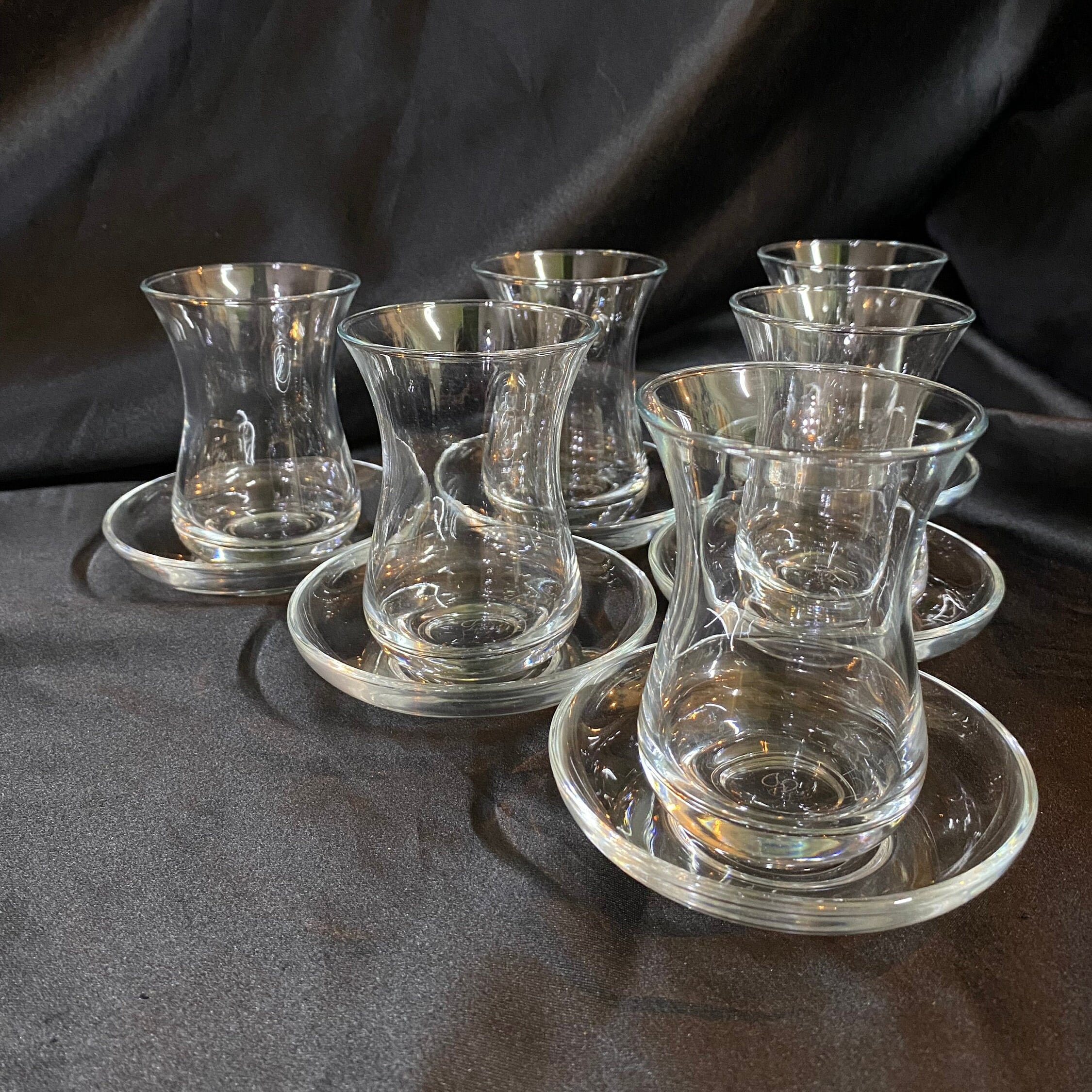 Turkish Tea Set tea Cup and Saucer 12pcs / Turkish Tea Set / Clear ...