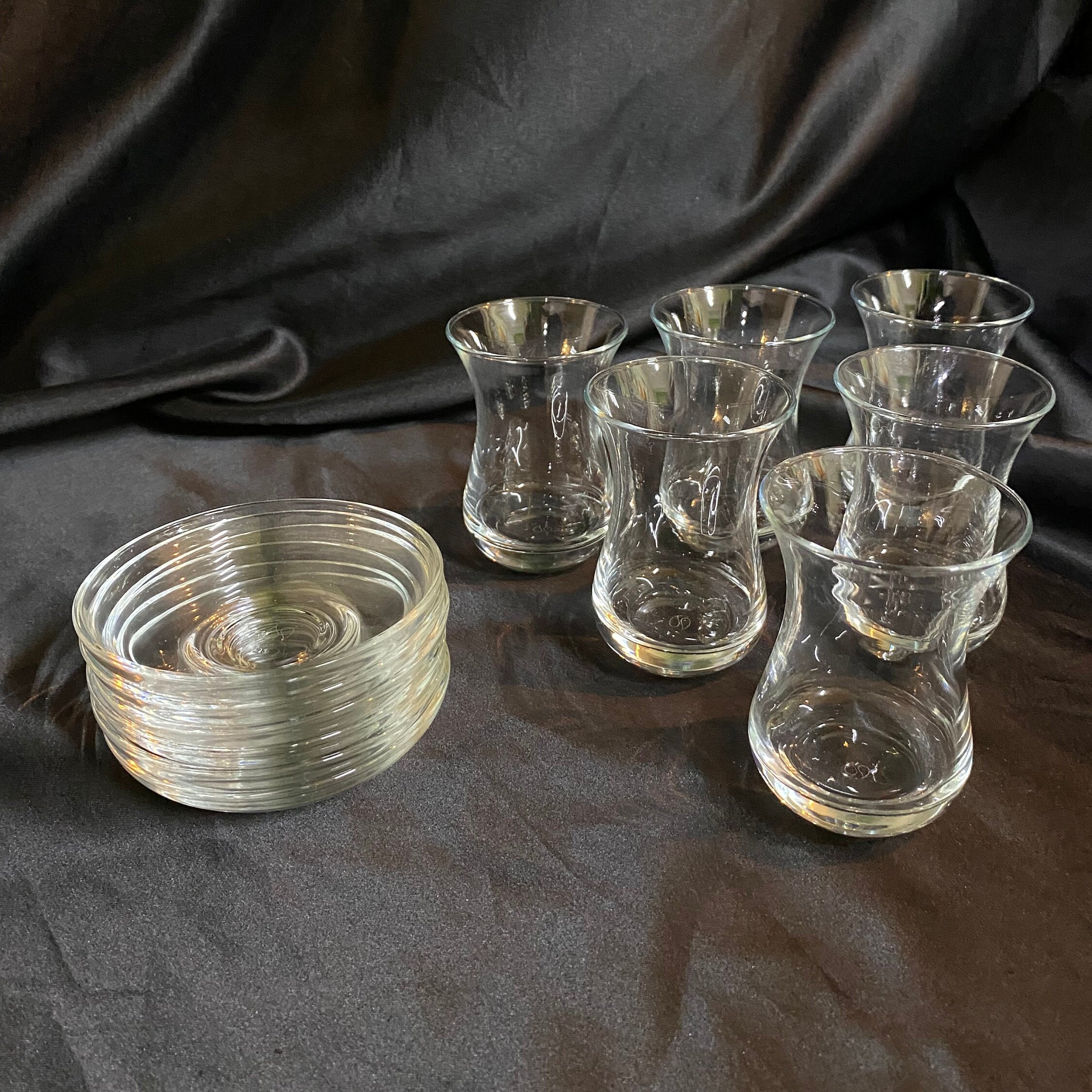 Turkish Tea Set tea Cup and Saucer 12pcs / Turkish Tea Set / Clear ...