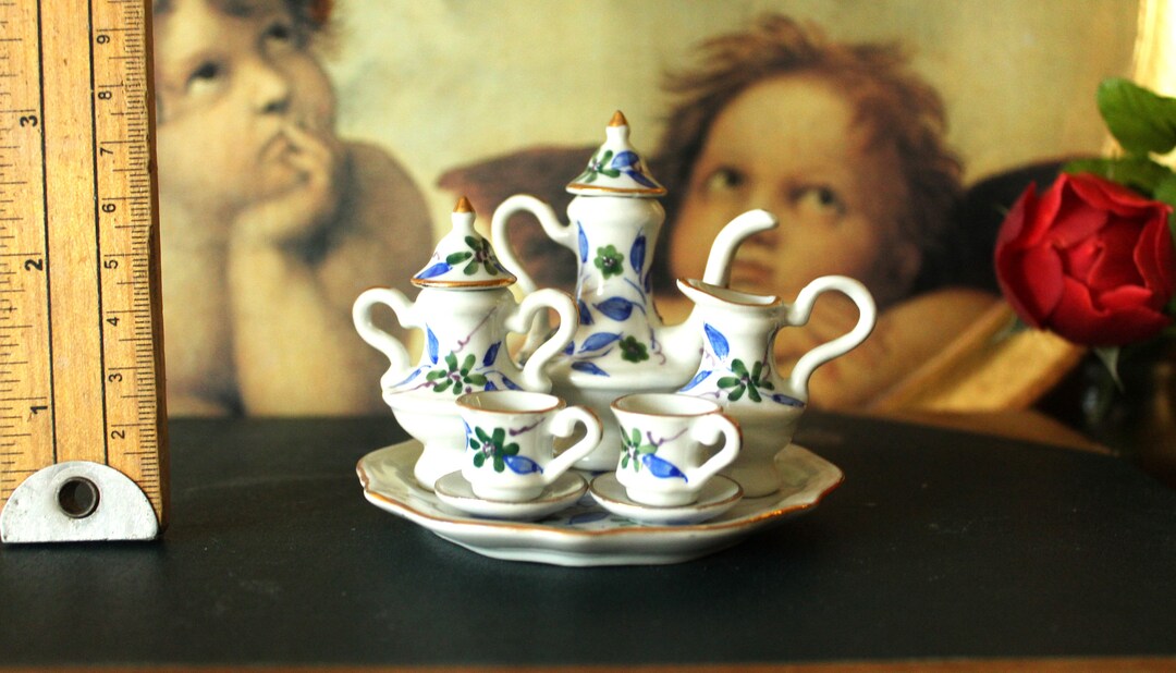 Collectable Miniature Doll/ Dolls House Tea Set With Hand Painted ...