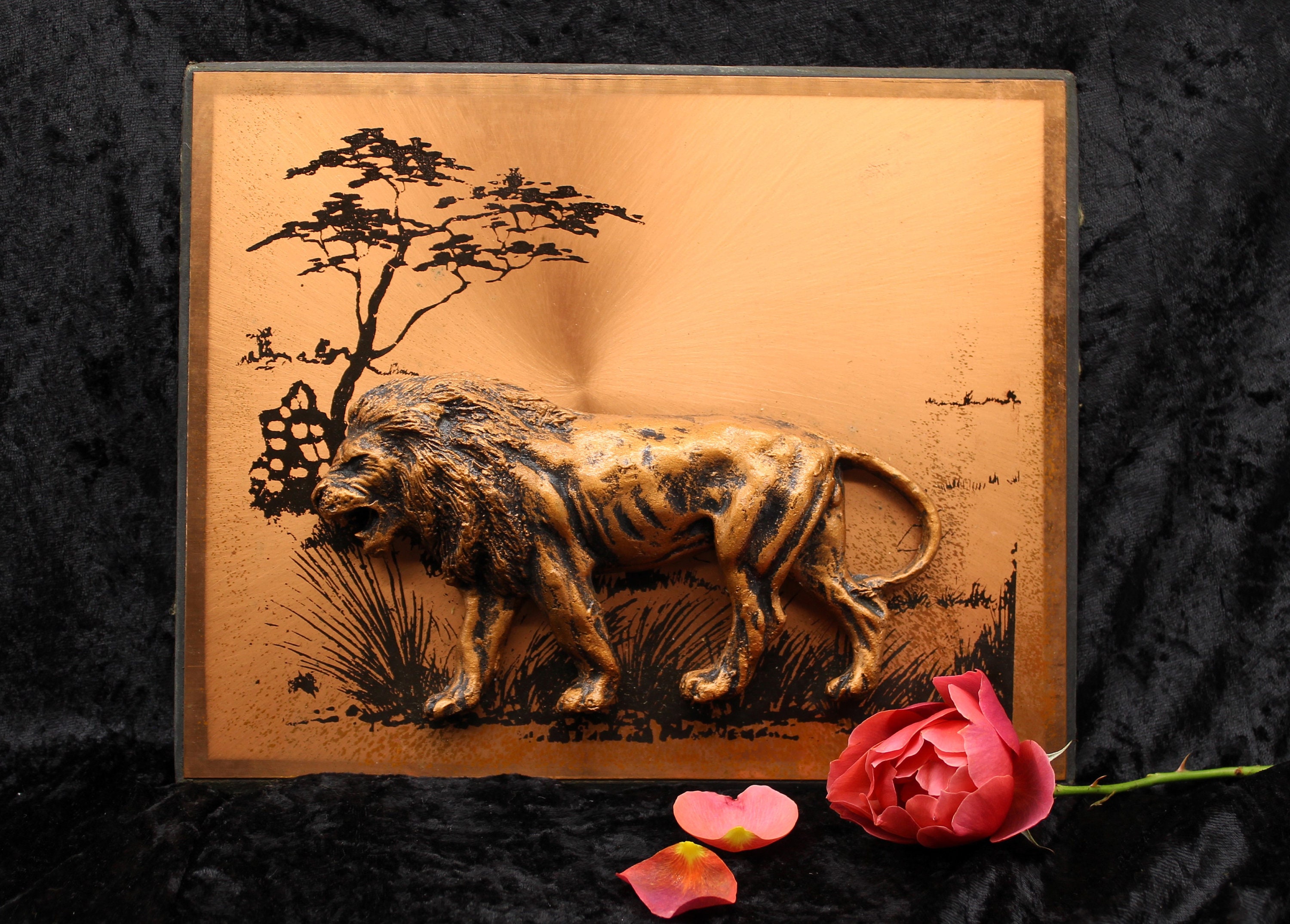 Copper Lion MCM Wall Hanging Mid-century Kitsch Copper Wall Art Metal ...