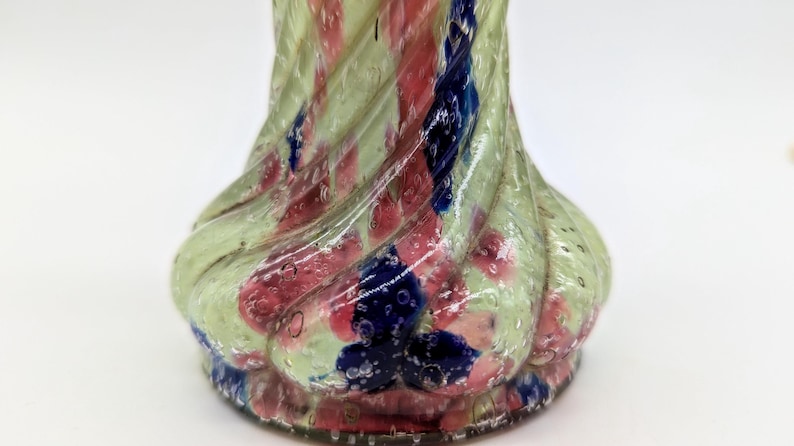 Antique Art Deco Franz Welz Splatter Slag Ruffle Top Art Glass Vase ...