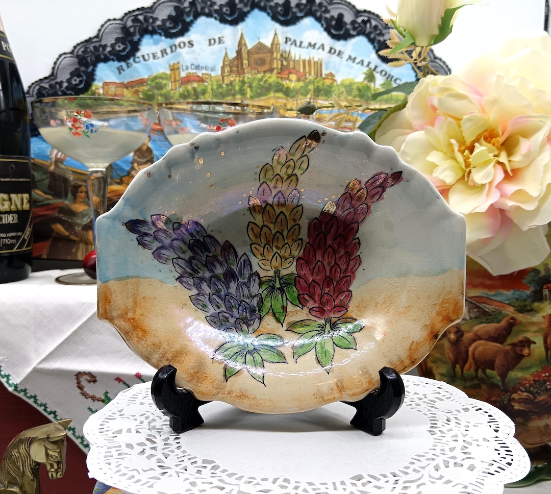 Lusterware Floral Lupin Hand Painted Dish. Kensington Ware Made in ...