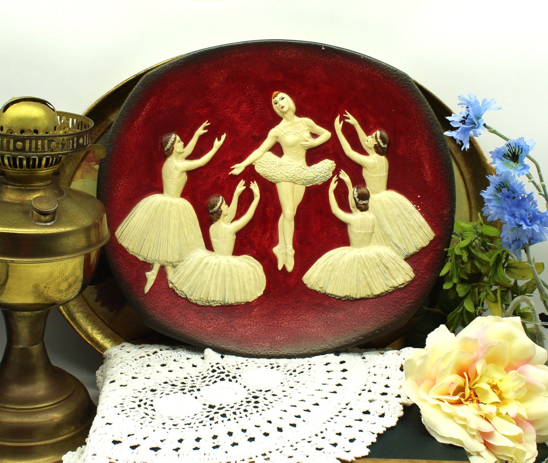 Bossons Decorative Ballet Dancers Vintage Chalkware Wall Plate swan ...