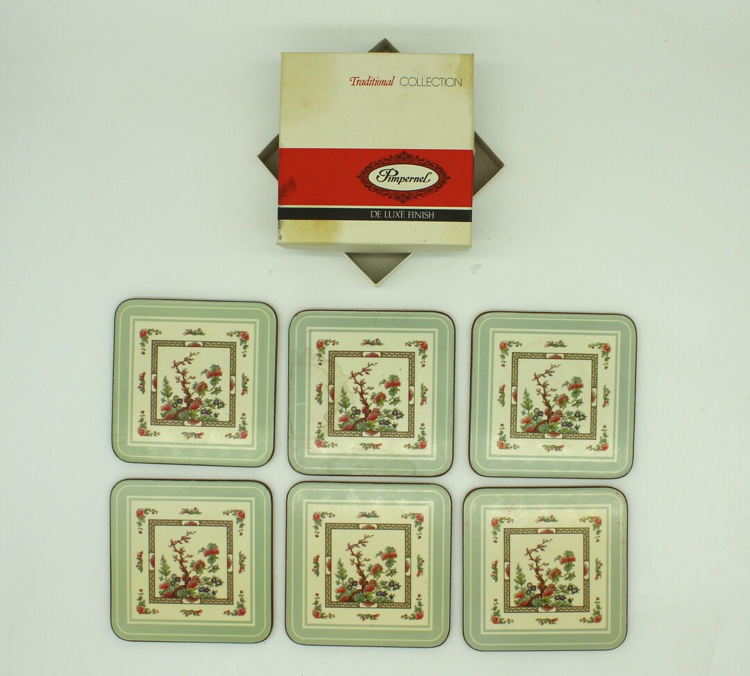 Vintage Pimpernel Coasters in Original Box, Set of 6 Square "indian ...